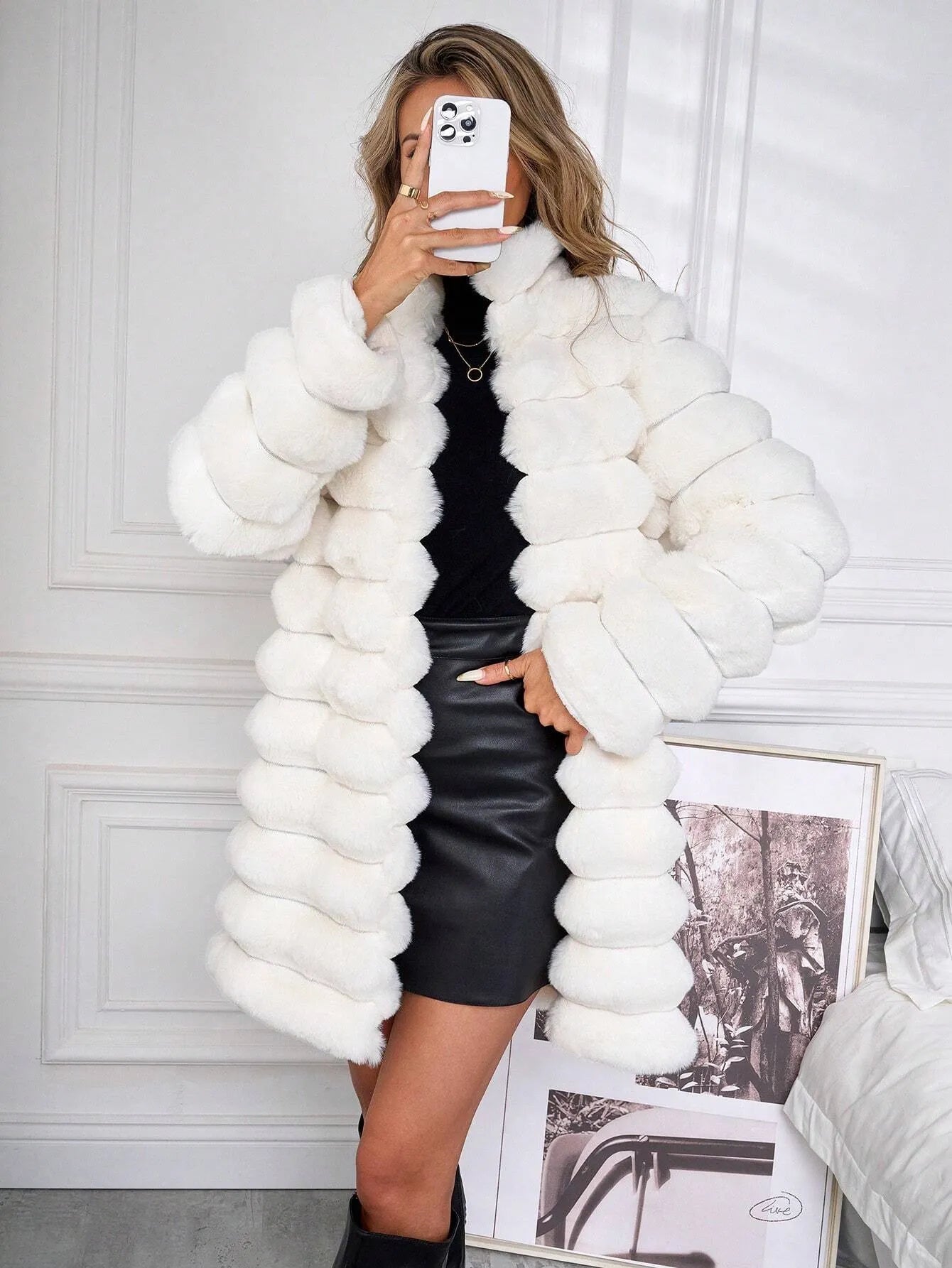 Stand Collar Fluffy Coat – FAVEN